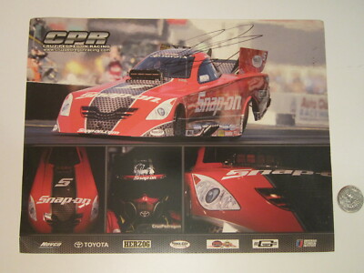 Cruz Pedregon Signed Snap-On Drag Racing 8 1/2" x 11" Photo Card 2010 ...