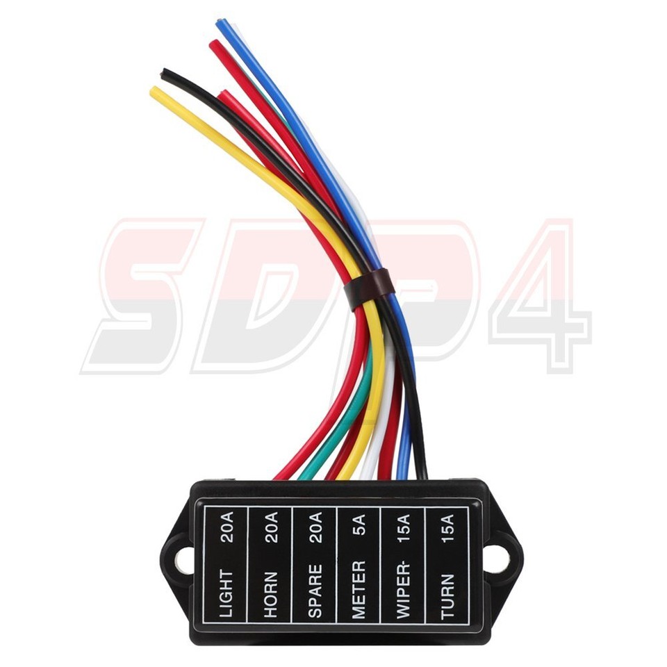 Automotive 6-Slot Fuse Box Block Holder Wire With 10 Free Blade Fuses ...