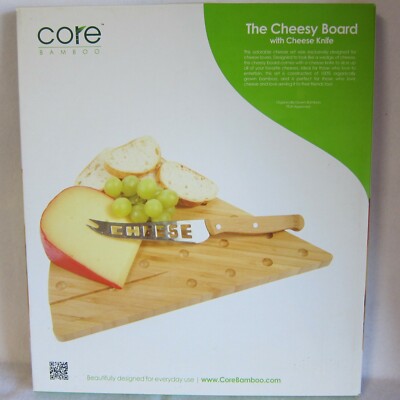 New The Cheesy Board Cheese Wedge Shaped Bamboo 12x12x12 Cutting ...