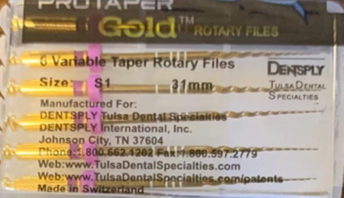 Dentsply ProTaper Gold Rotary Files F1,F2,F3,S1,S2,SX-F3 31MM 6 files ...