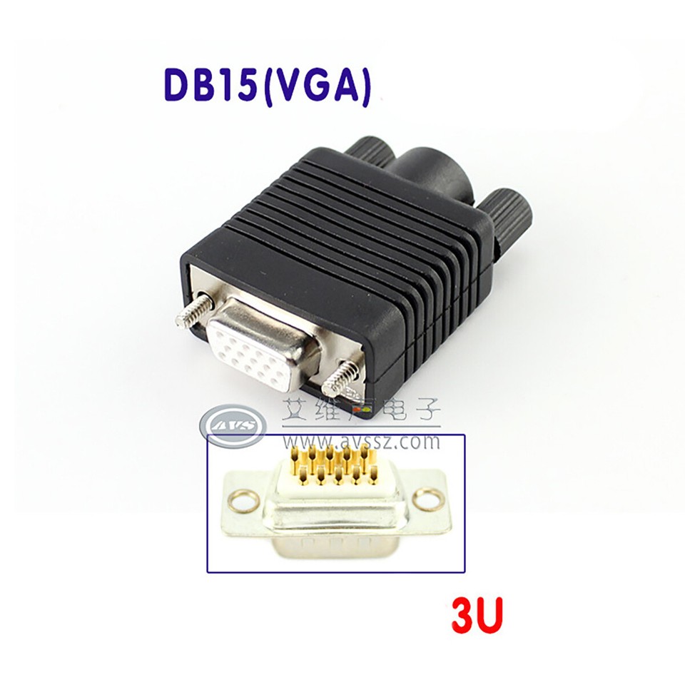 BD15 D-SUB VGA Plug Dummy Male Female Mount Assembly Display Emulator ...