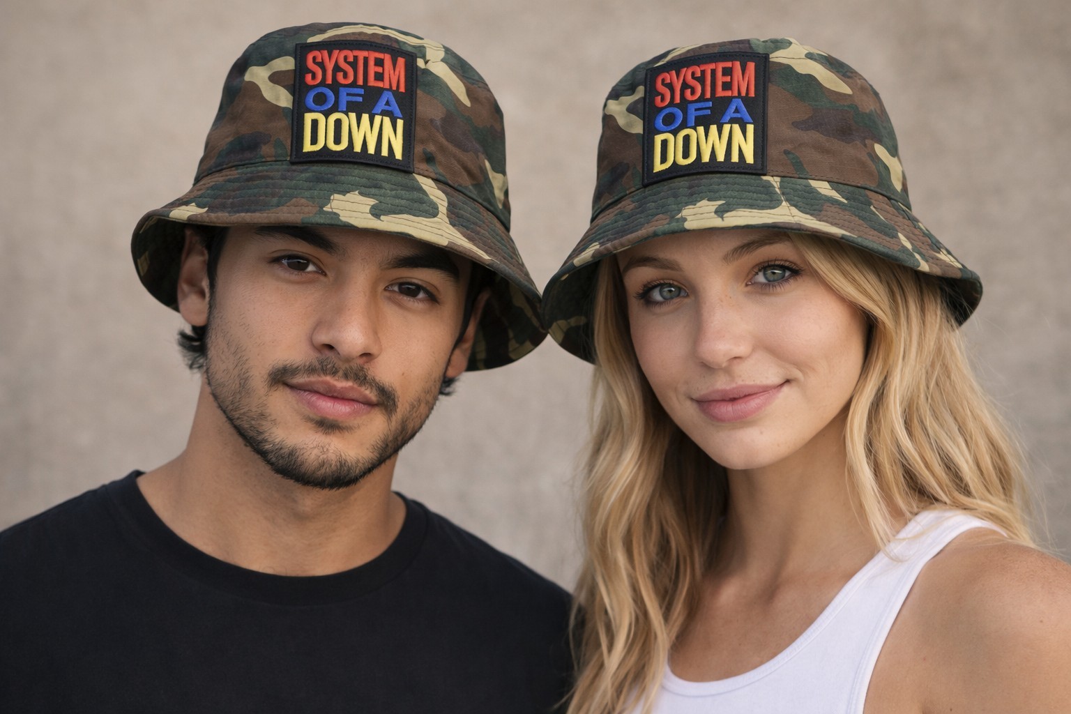System Of A DOWN Music Band Logo Patch Camouflaged BUCKET HAT Sun HAT ...