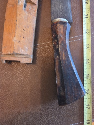 Bolo Knife And Wood Sheath Vtg 16.5" Possibly Handmade | eBay