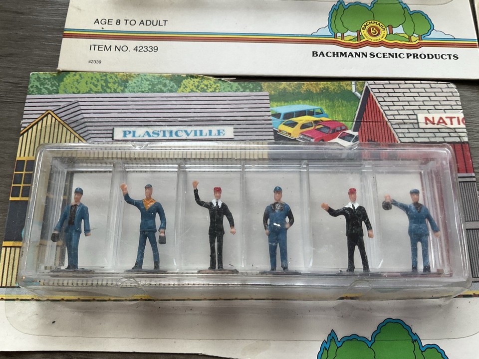 4 Vintage Bachman Mini-People Sets HO Scale Train Crew Work Crew ...