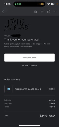 SIGNED Tate Mcrae Think Later Cd | eBay