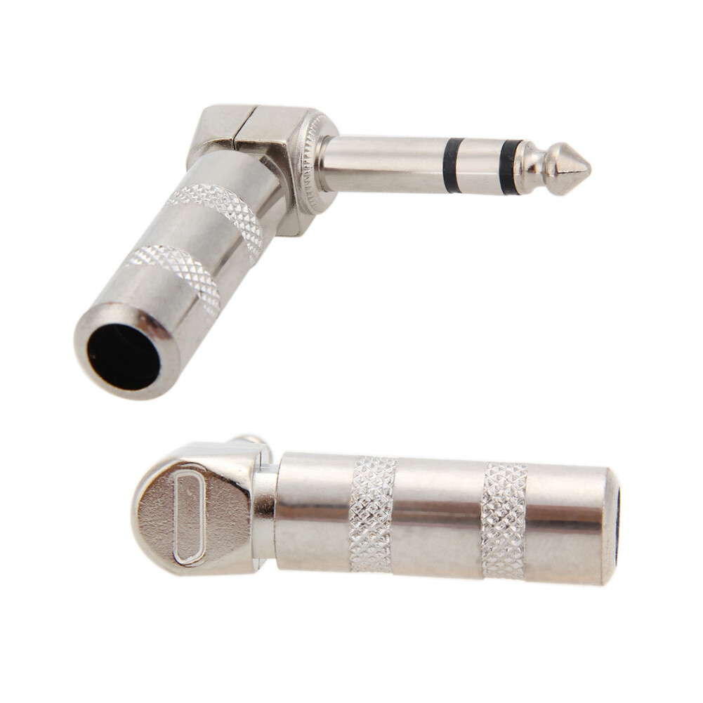 2pcs Right Angle Male Stereo Phone Plug Guitar Cable Audio Connector | eBay