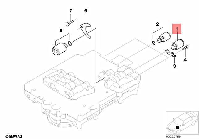 Genuine BMW E38 E39 E46 E85 Cabrio AT Solenoid Valve SOLV OEM ...
