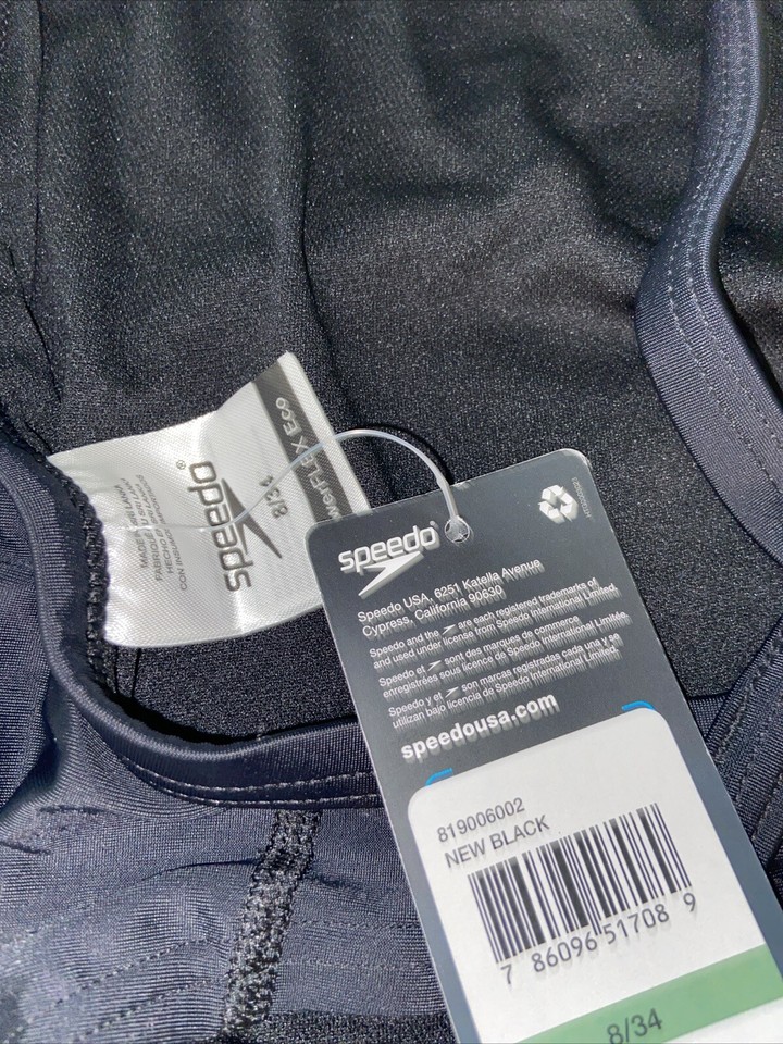 speedo powerflex eco Swimsuit One Piece 8/34 Black Women’s Swimwear ...