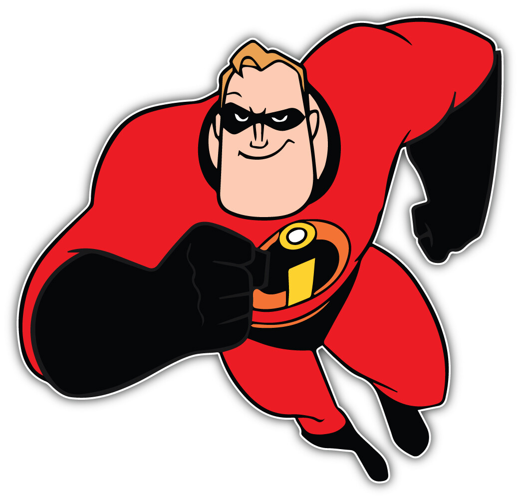 The Incredibles Mr. Incredible Cartoon Sticker Bumper Decal - ''SIZES ...