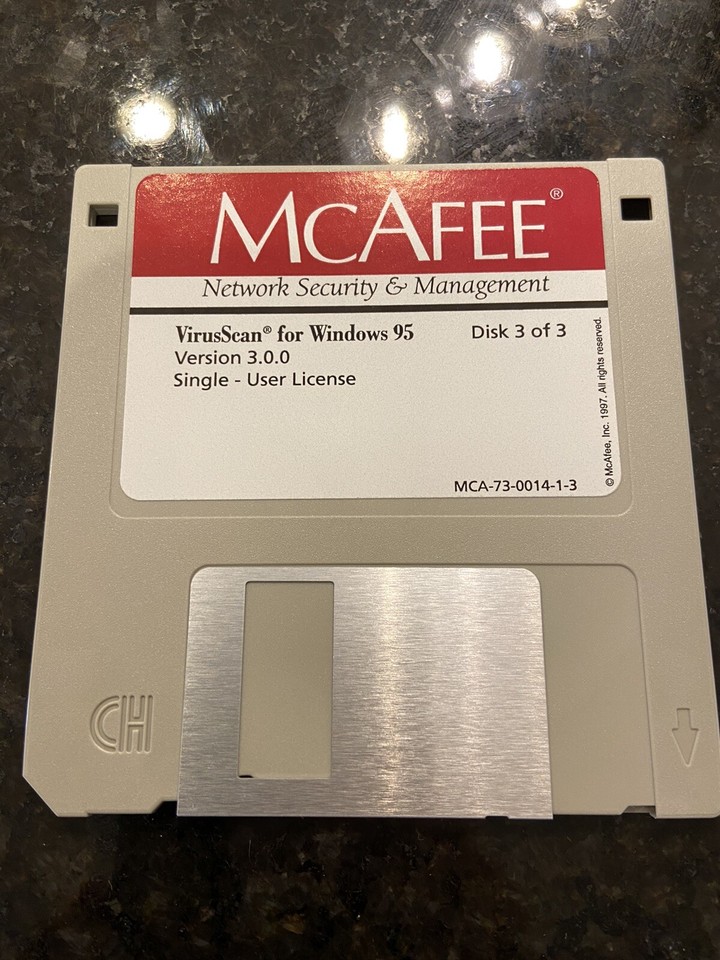 McAfee VirusScan 3.0 For Windows 95, 3.1x, DOS, 3.5” Disc - #0006 | eBay