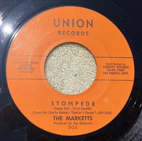 THE MARKETTS Balboa Blues / Stompede UNION 504 45 RPM 1962 Surfing | eBay
