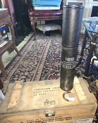 EMPTY CARDBOARD TUBE H855 WARHEAD 2.5 INCH M156 WP SMOKE ROCKET M427 ...