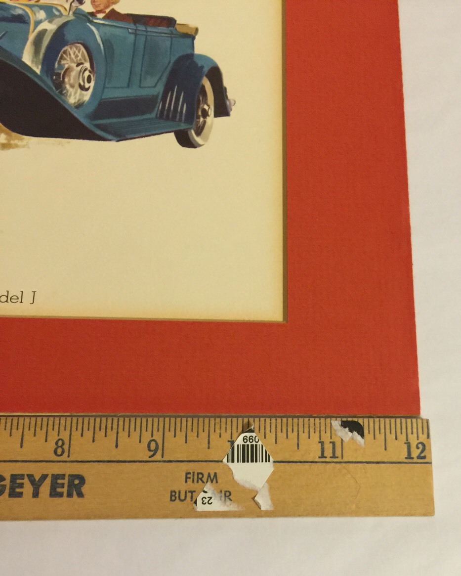 Duesenberg Model J Coupe Vintage Drawing Print 9 X 12" Matted | eBay