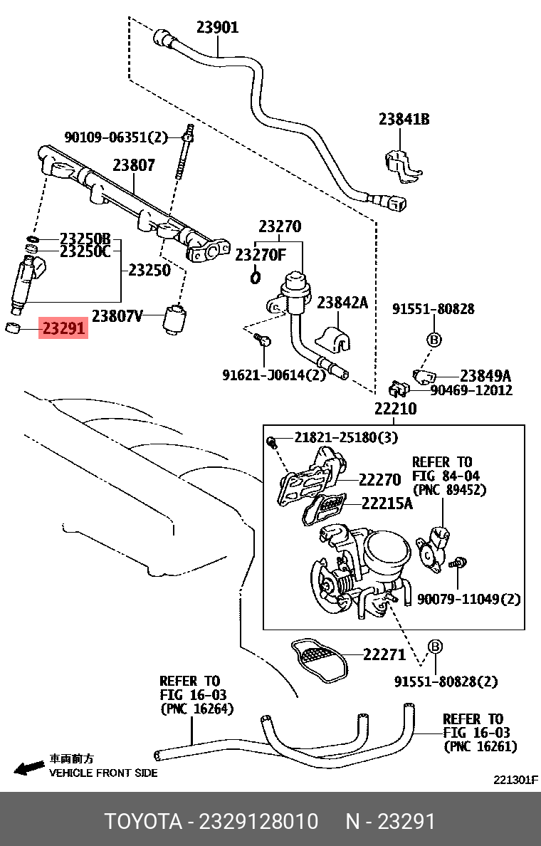 Genuine OE insulator, injector vibration, 2329128010 for TOYOTA 23291 ...