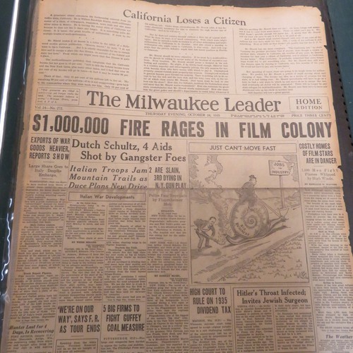 DUTCH SCHULZ SHOT OCTOBER 24, 1935 NEWSPAPER | eBay