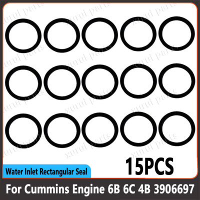 15 Pcs Water Inlet Rectangular Seal For Cummins Engine 6B 6C 4B 3906697 ...