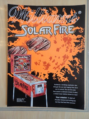 Solar Fire Pinball Machine Flyer Original Magazine Pull Out ...