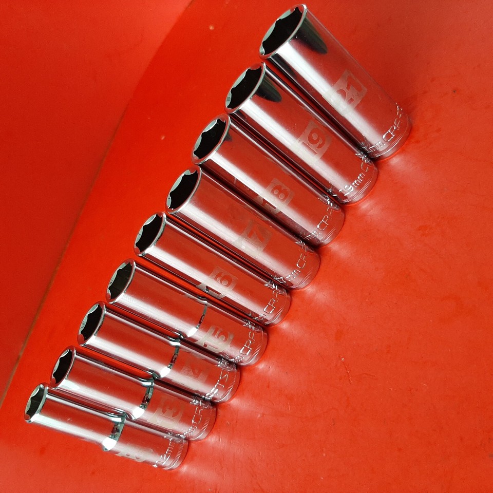 NEW CRAFTSMAN Easy Read 9 Piece 1/2 Drive DEEP METRIC 6 point Socket ...
