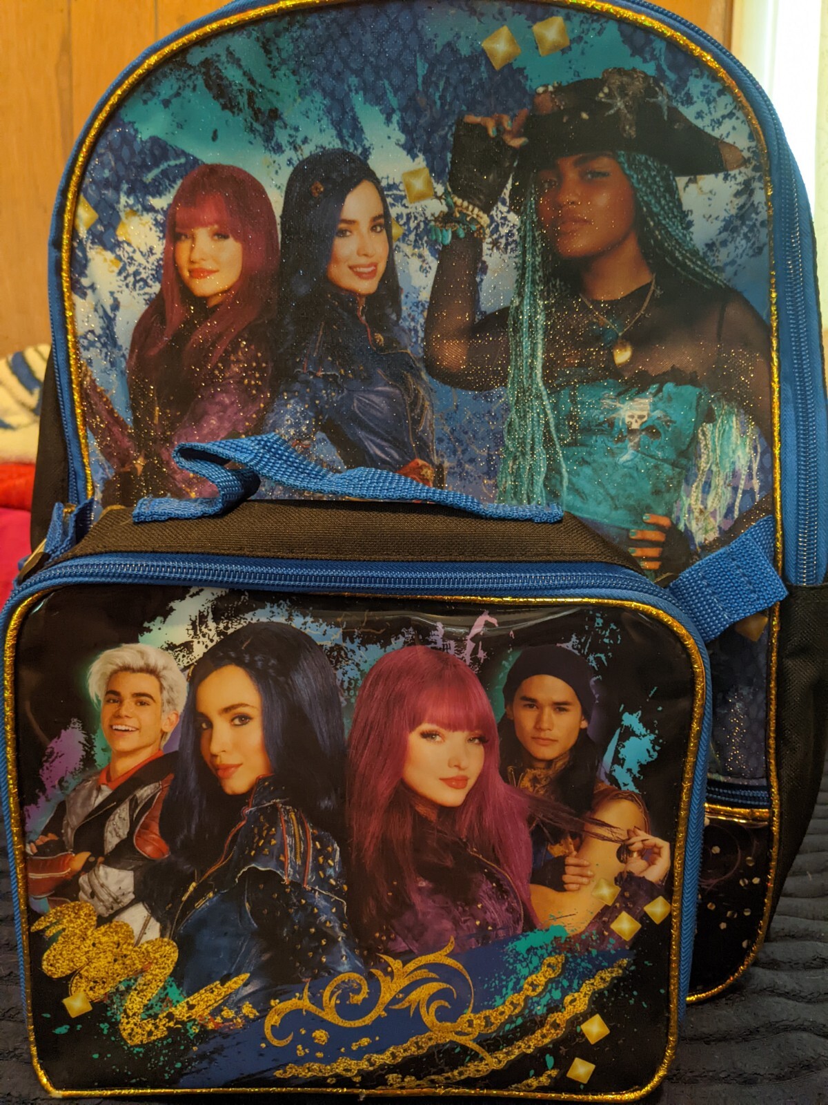 DISNEY Descendants 2 Pc Lot Backpack and Detachable Lunch Pack 16" Pre ...