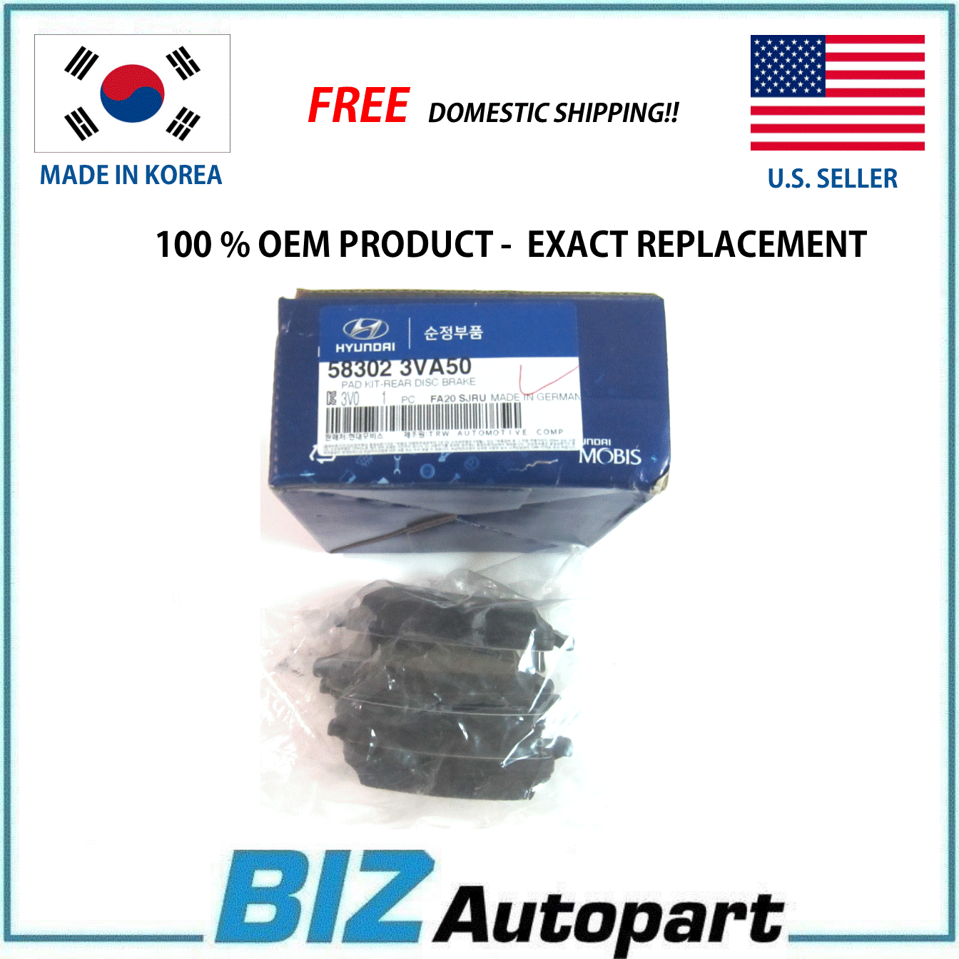 GENUINE REAR BRAKE PADS KIT FOR 15-17 HYUNDAI AZERA 58302-3VA50 | eBay