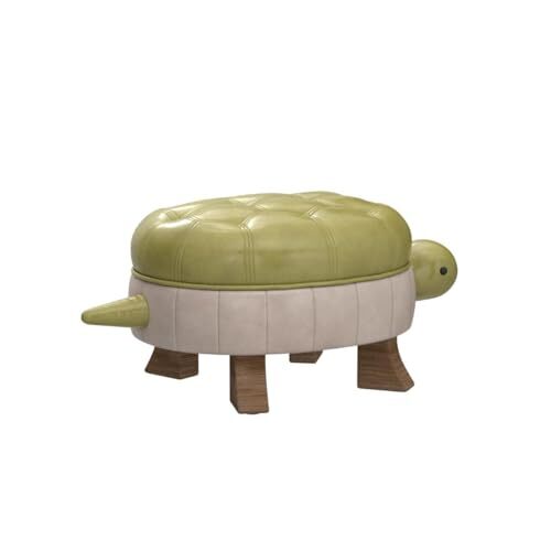 Animal Footstool Turtle Upholstered Ottoman Pu Leather Pouf Wood Foot ...