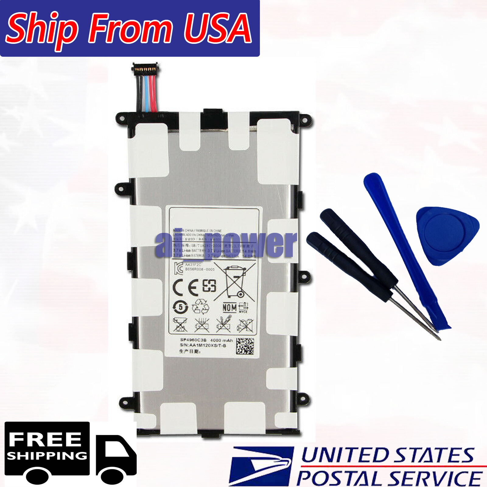 SP4960C3B Battery for Samsung Galaxy Tab 2 7.0 P6200 P3100 I700 GT ...