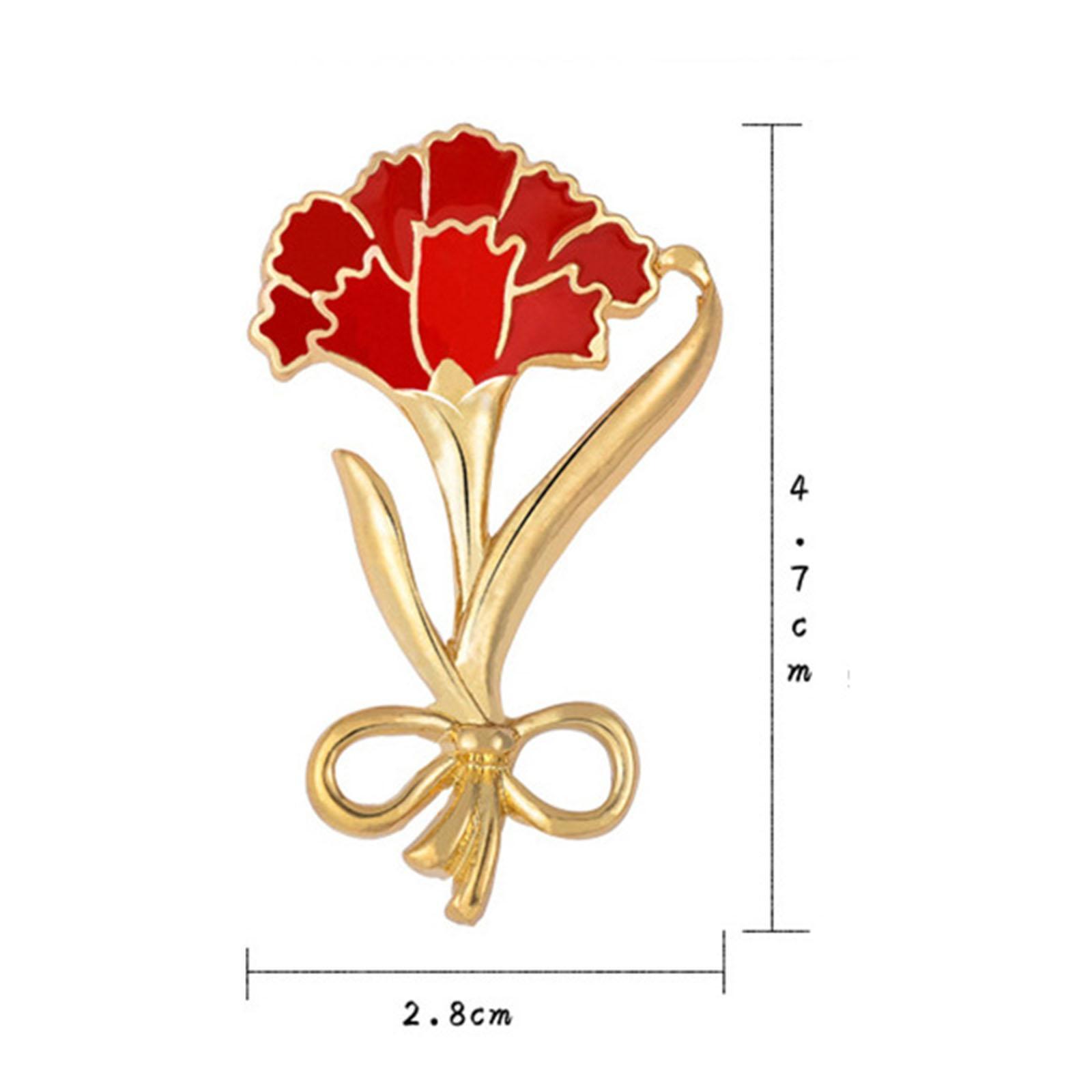 Carnation Brooch Women's Jewelry Badge Valentines Day Gift for Mother ...