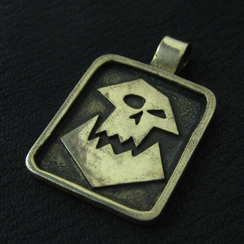Brass Warhammer Ork Symbol Pendant. WAAAGH! | eBay