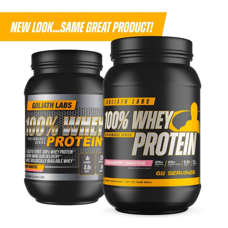 Whey Protein Powder 5LB Goliath Labs 68 Servings Muscle Mass Gain ...
