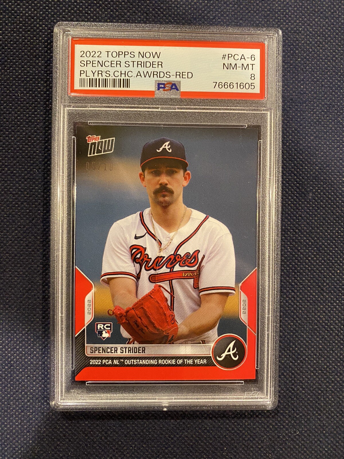 2022 Topps Now PCA Red Parallel Spencer Strider RC /10 PSA 8 Pop 1 None ...