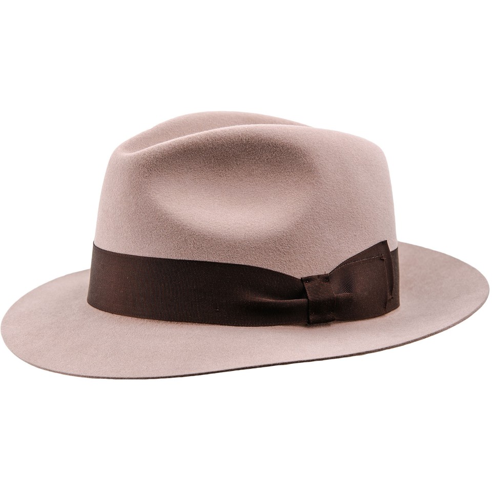 Sterkowski MOSCA Rabbit Felt Fedora Hat Wide Brim Trilby Elegant Winter ...