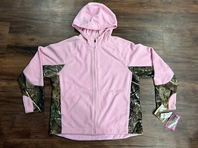 Gamehide Fleece Jacket Womens Large Pink Brown Camo Realtree Quarter ...