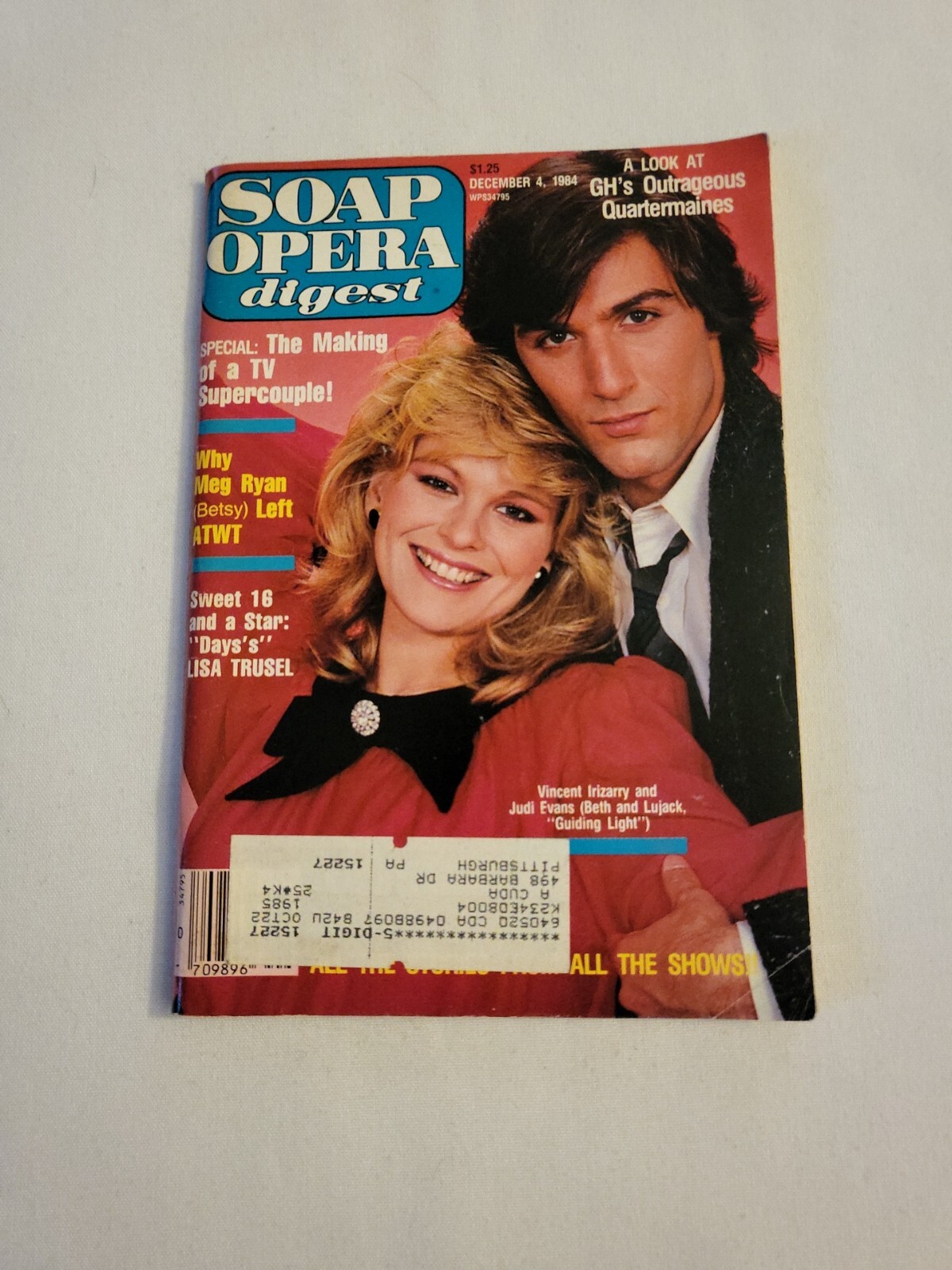 1984 December 4, Soap Opera Digest, Vincent Irizarry, (SM4) | eBay