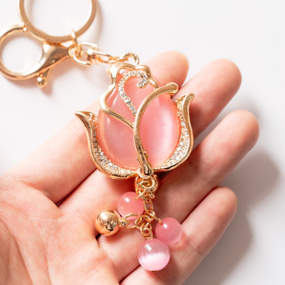 Flower Pig Crystal Rhinestone Keyring Keychain Pendant Bag Purse Key ...