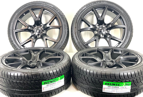 22" RIMS/TIRES JEEP TRACKHAWK 5X127MM GLOSS BLACK PACKAGE 2853522 ...