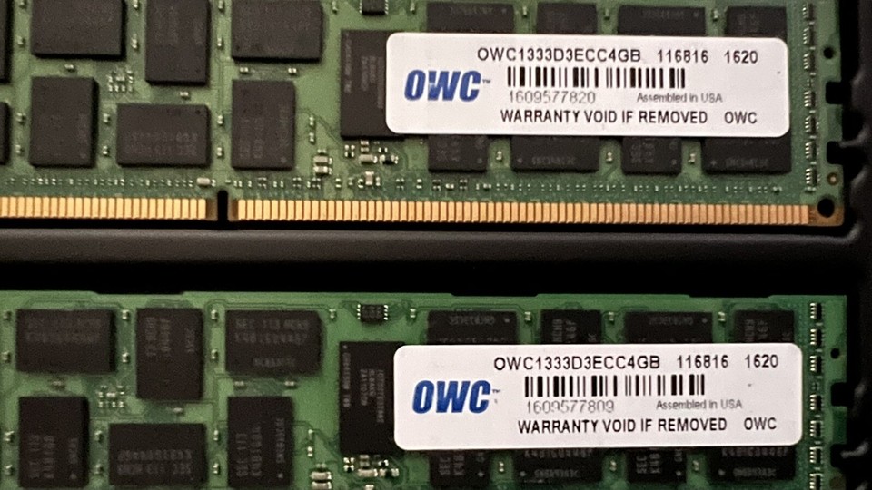 OWC 32GB RAM kit (8 x 4GB) OWC85MP3W4M32GK DDR3 1066 Mac Pro 4,1 5,1 ...
