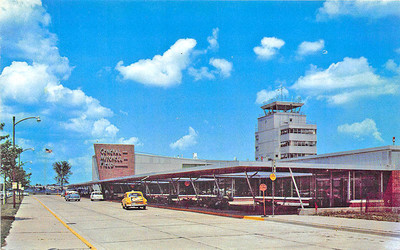 Milwaukee WI General Mitchell Field Airport Terminal Old Cars Postcard ...