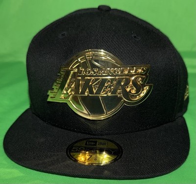 Authentic New Era Los Angeles Lakers Gold Heavy Metal Logo NBA Fitted ...