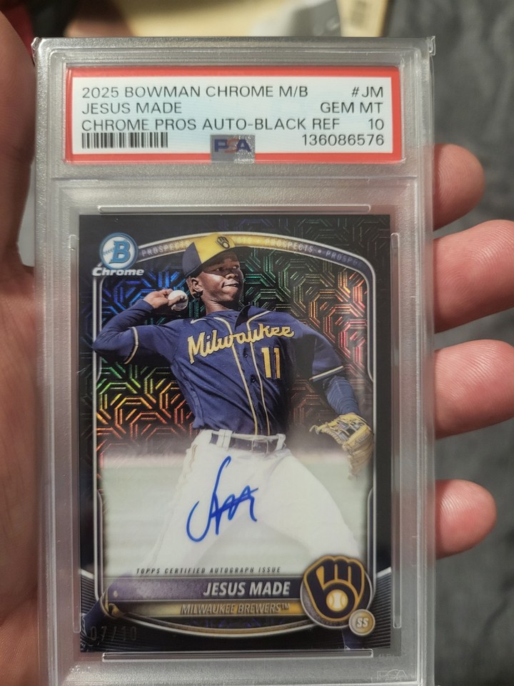Jesus Made. 2025 Bowman Chrome Auto. /10. Black Mojo Chrome Refractor ...