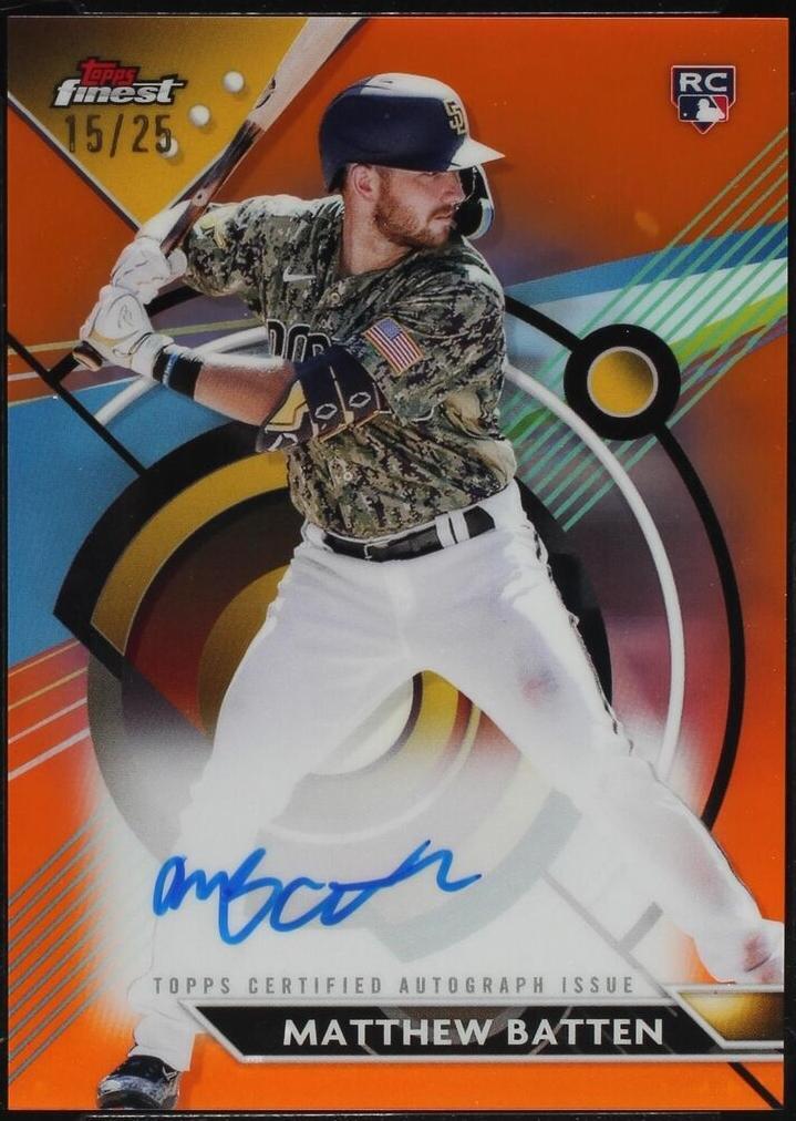 2023 Topps Finest - Finest Autographs Matthew Batten #FA-MB Orange ...