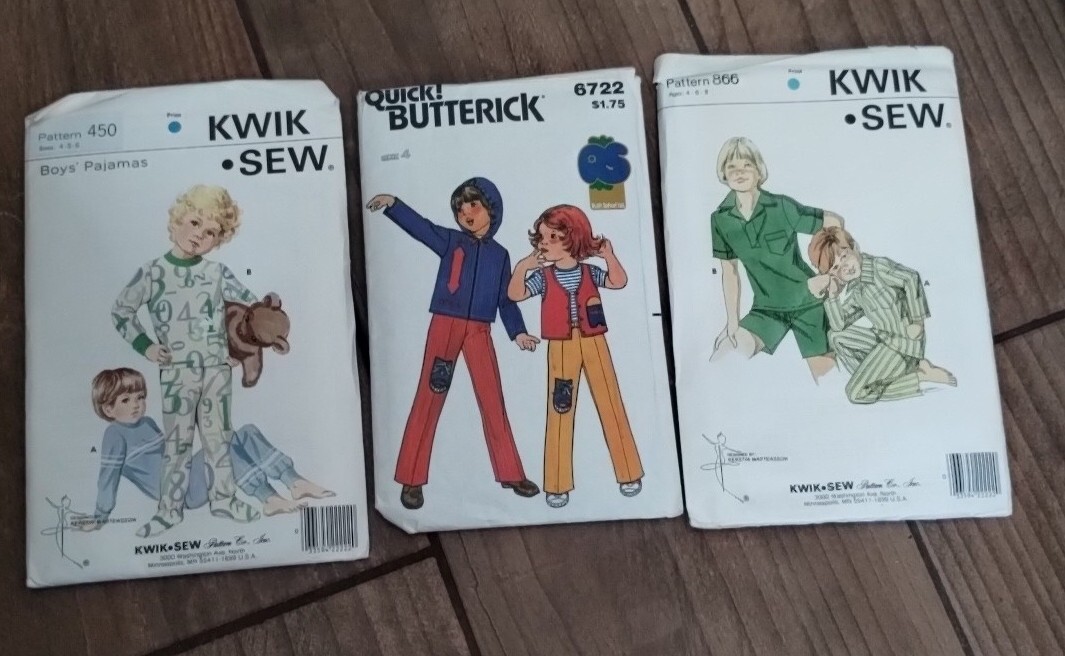 Vintage 1970s Patterns Lot Of Three Quick Butterick Kwik•Sew 450 6722 ...