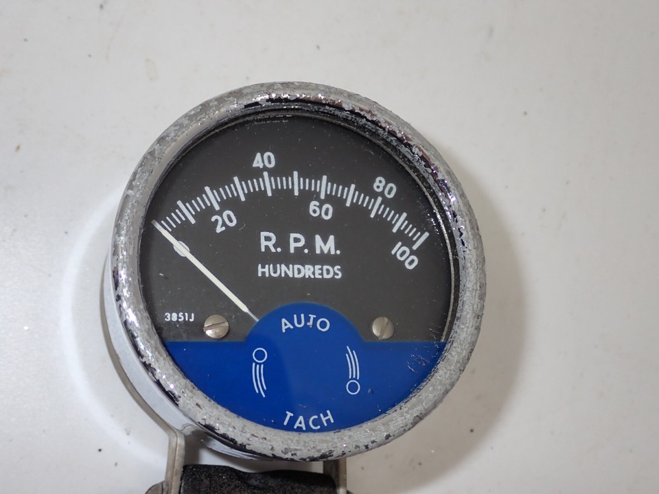 Vintage Autometer "Auto Tach" 10,000 RPM Tachometer Very Early Auto ...