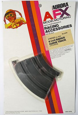 2pc 1972 Aurora AFX Slot Car 1/8 6" INSIDE CURVE TRACK Rare Card Speed ...