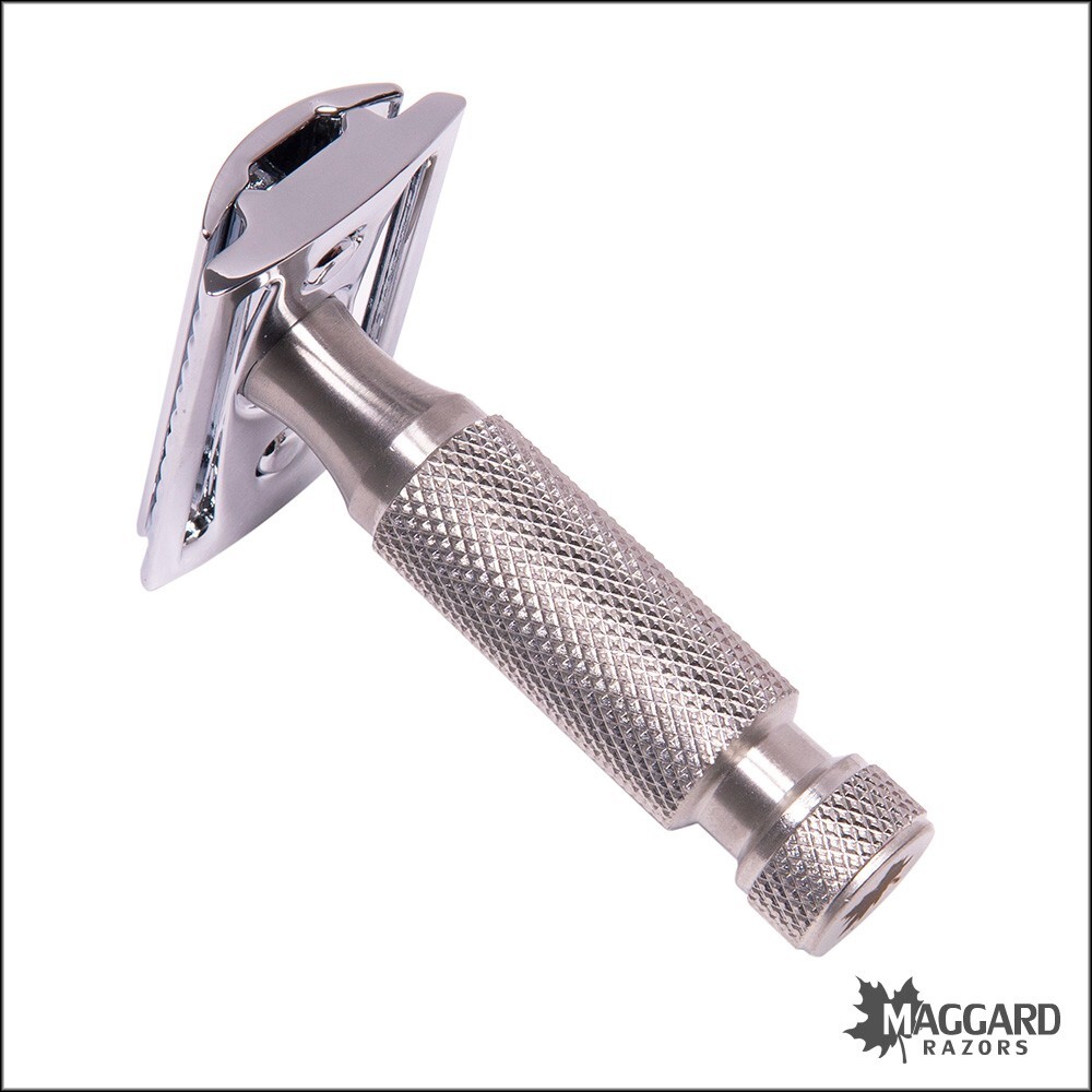 Maggard Razors MRT Stainless Travel Handle Safety Razor with Chrome ...
