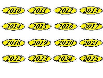 Car Dealer Windshield Oval Model Year Stickers, 4 Digit Black and ...