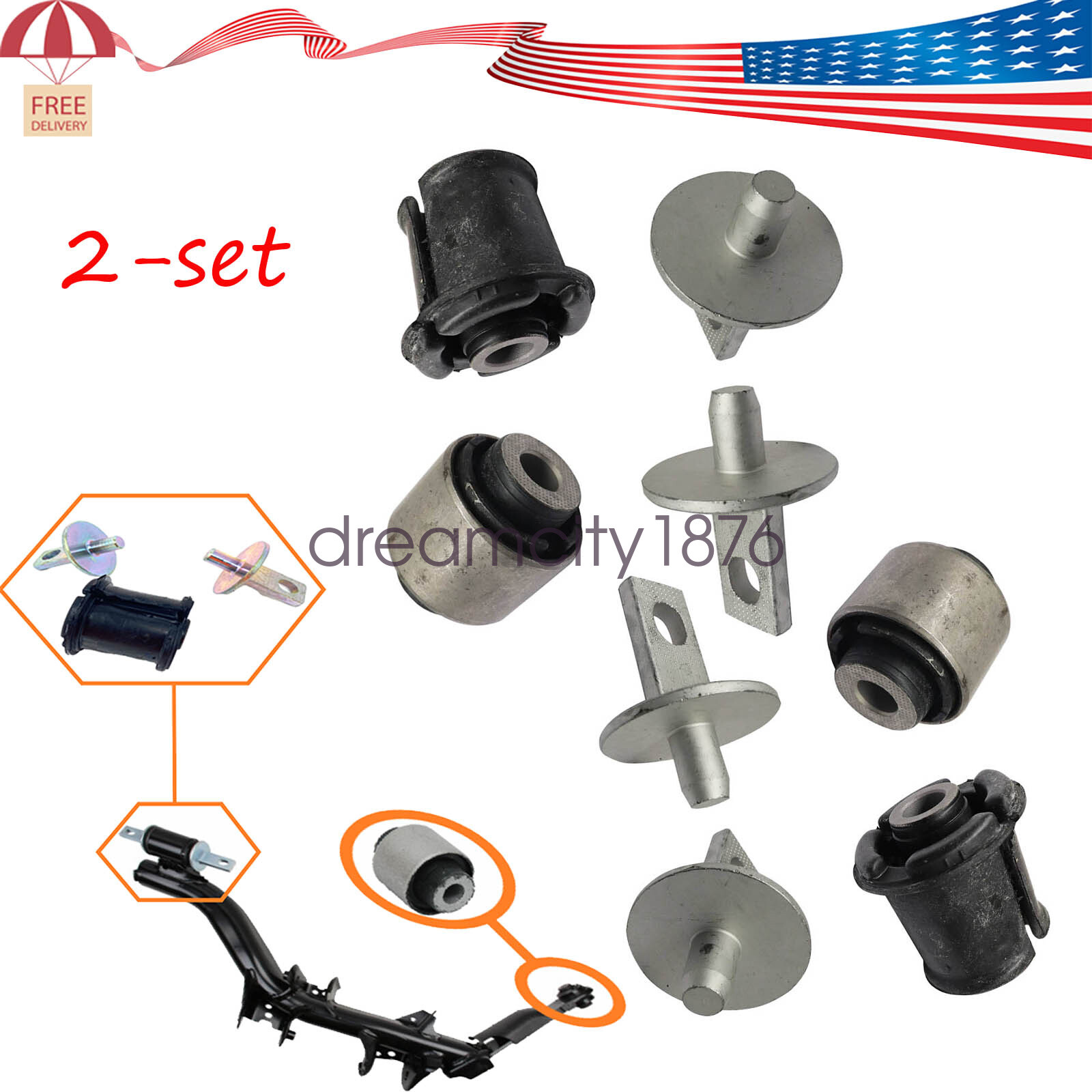 2set New Rear Control Trailing Arm Axle Bushes Bushings for Honda CR-V ...
