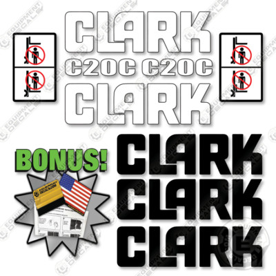 Fits Clark C20C Decal Kit Forklift - 7 YEAR OUTDOOR 3M VINYL! | eBay