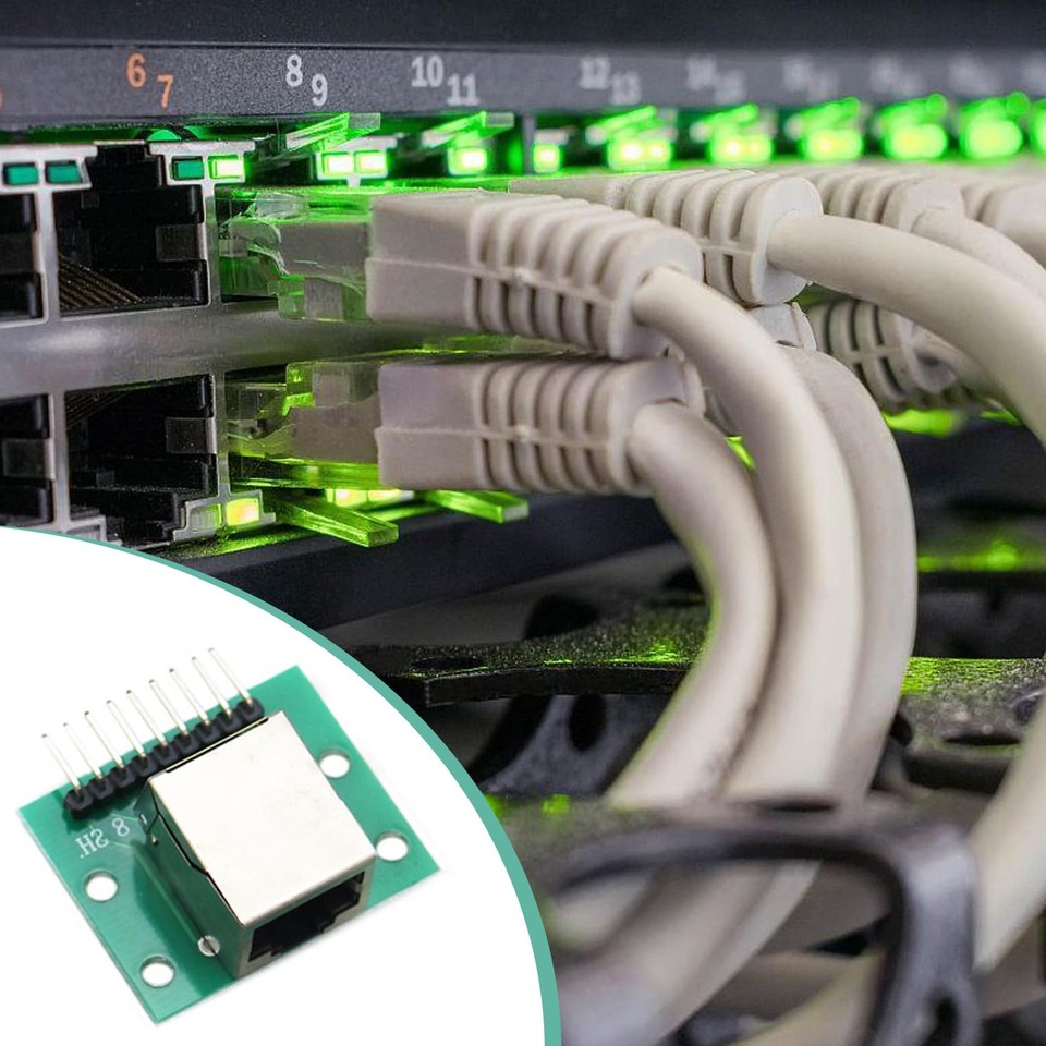 5 Pcs RJ45 Network Port Adapter Board 8-Pin Breakout PCB Ethernet DMX ...