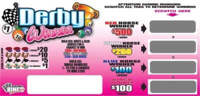 NEW pull tickets DERBY WINNER - Seal Card Tabs HORSE RACE | eBay