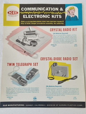 K&B AURORA 1959 Crystal Diode / Crystal Radio Kits & Twin Telegraph Set ...